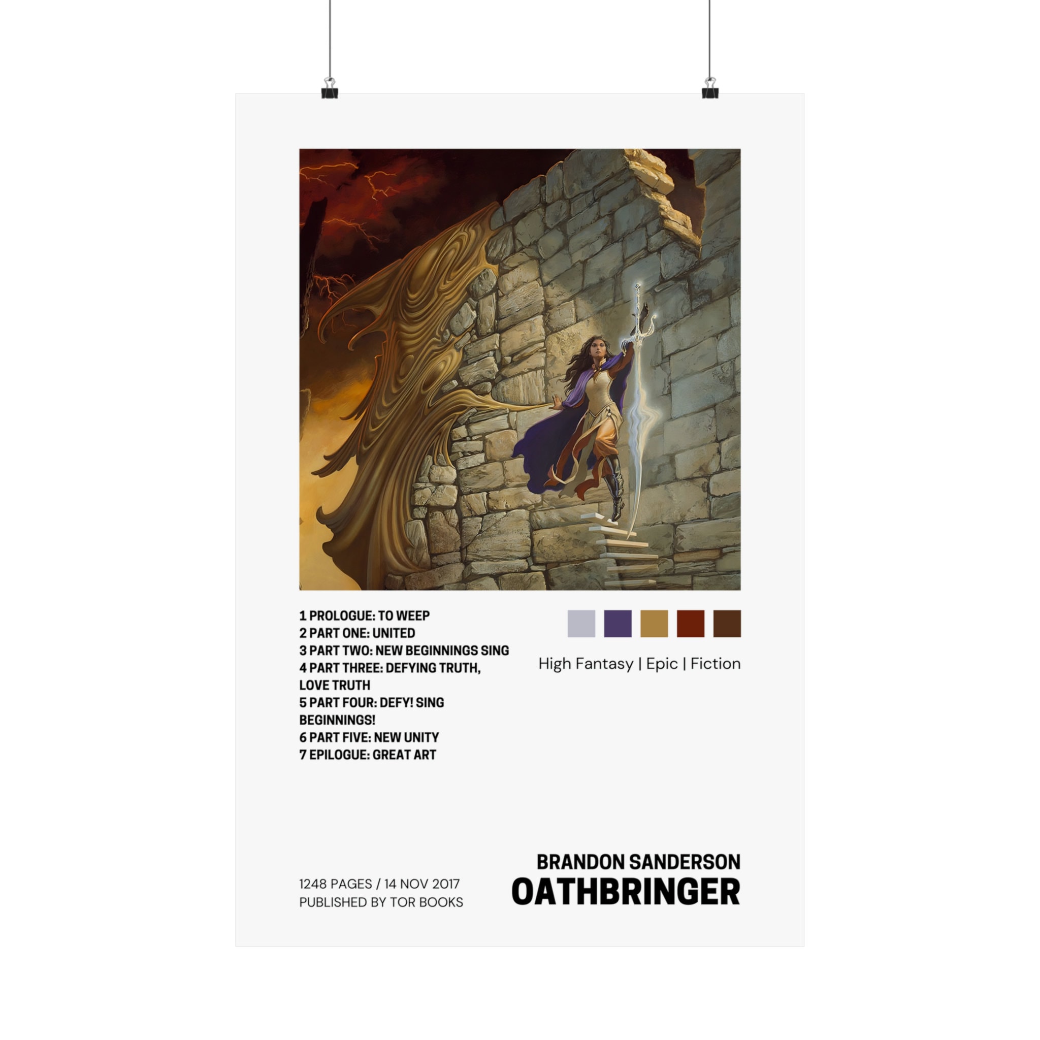 Stormlight Archives Poster / Oathbringer Vintage Poster / Home Office ...