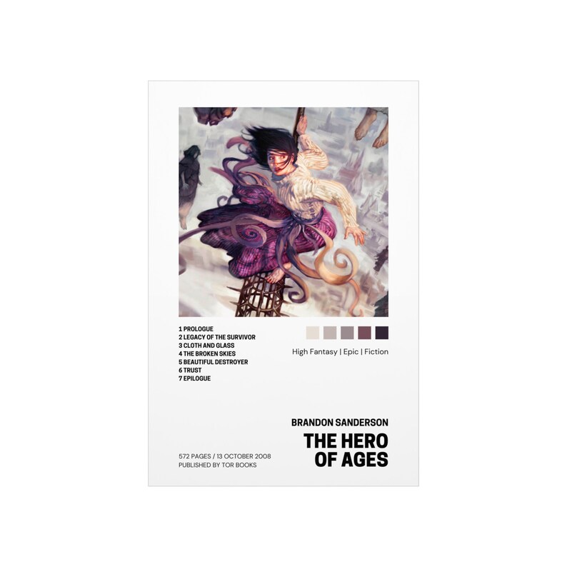 Mistborn Poster the Hero of Ages / Home Bedroom Dorm Office - Etsy