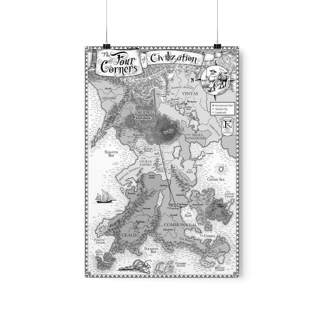 Kingkiller Chronicle Map Poster / Home Office Bedroom Decor / Fantasy ...