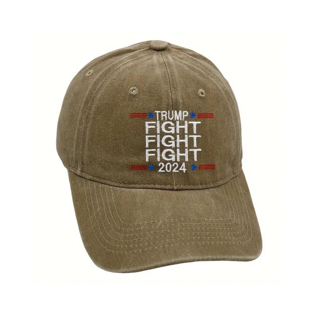 Tan Khaki Trump 2024 Fight Hat President Donald Trump Make America ...