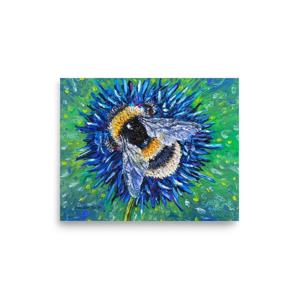 Humble Bumble Poster Wall Art, Bumble Bee Insect Canvas Art, Bee ...