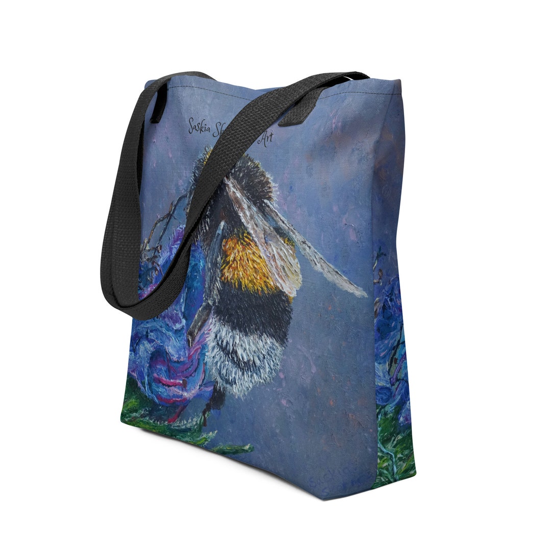 Bugloss Bumble Tote Bag, Bumble Bee Tote Bag, Purple Flower Tote Bag ...
