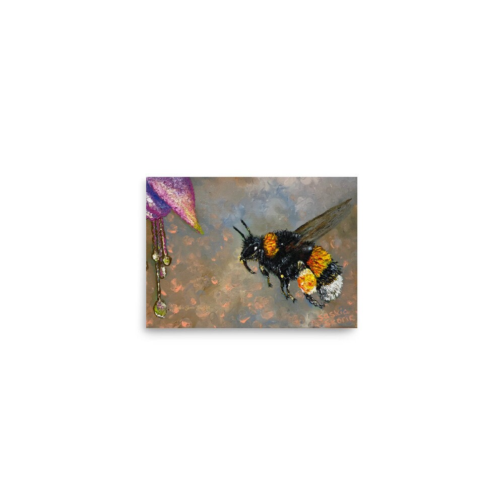 Just One More Poster, Painting Portrait Bumble Bee, Poster Print Canvas ...