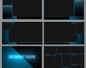 Blue Green and Dark Theme for Twitch, OBS, Black, Minimal, Screen ...