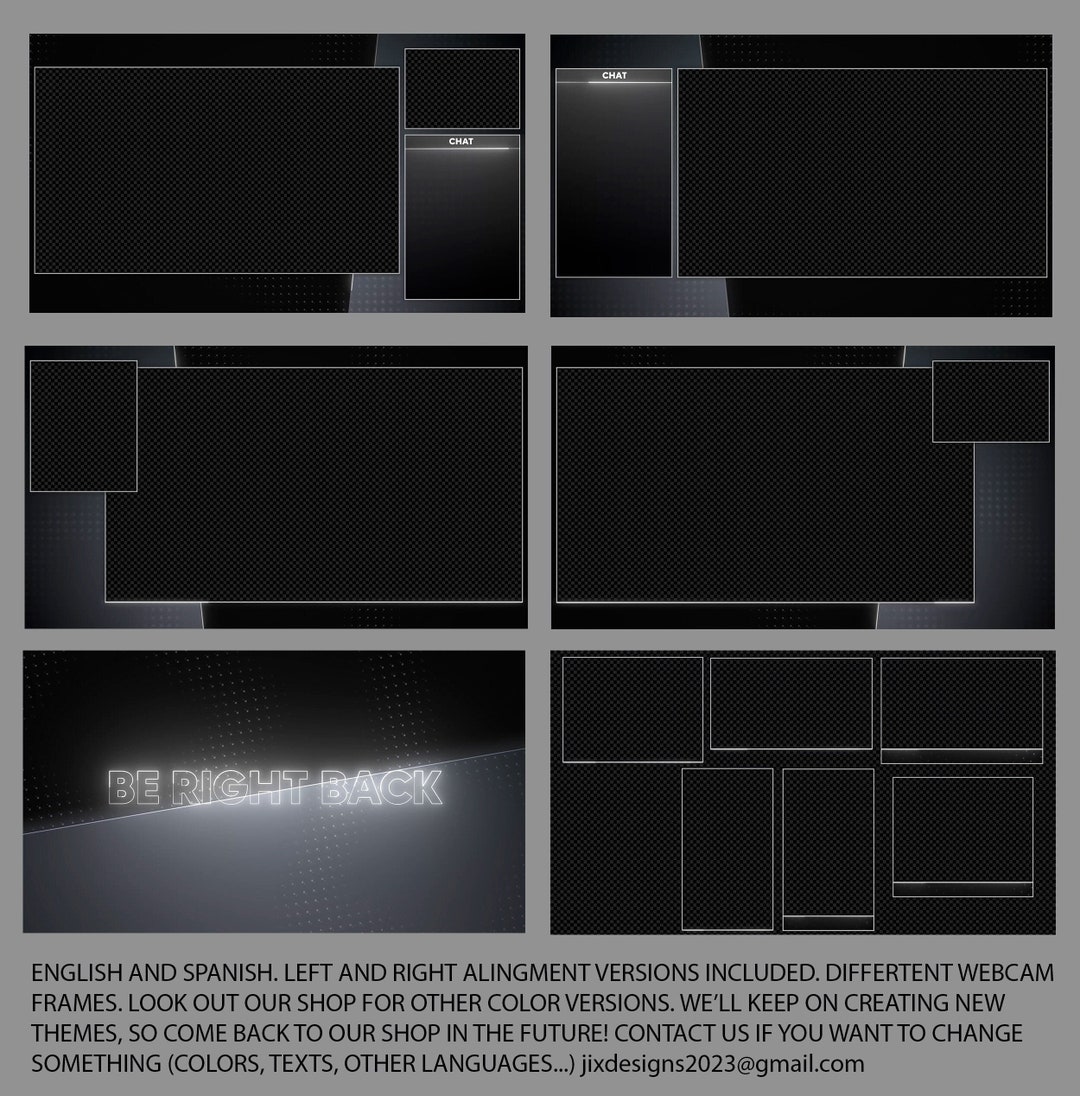 Silver and Dark Theme for Twitch, OBS, Grey, Black, Minimal, Screen ...