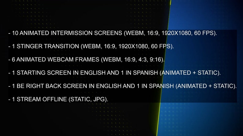Blue Green and Dark Theme for Twitch, OBS, Black, Minimal, Screen ...