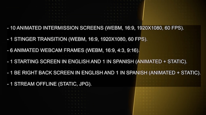 Gold and Dark Theme for Twitch, OBS, Golden, Black, Minimal, Screen ...
