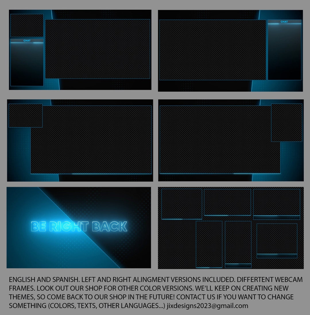 Blue and Dark Theme for Twitch, OBS, Black, Minimal, Screen, Overlay ...