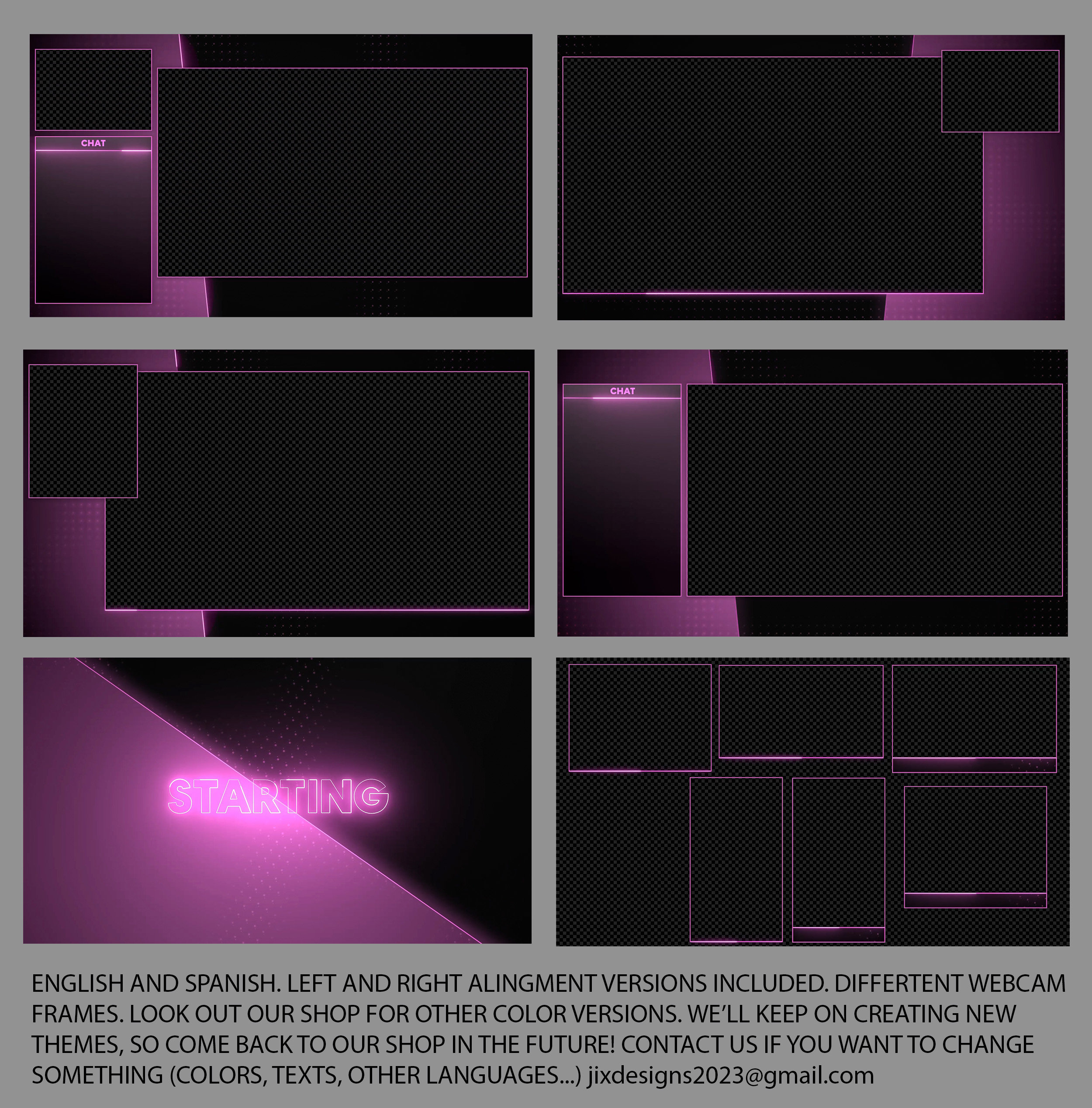 Pink Theme for Twitch, OBS, Pink, Dark, Black, Minimal, Screen, Overlay ...