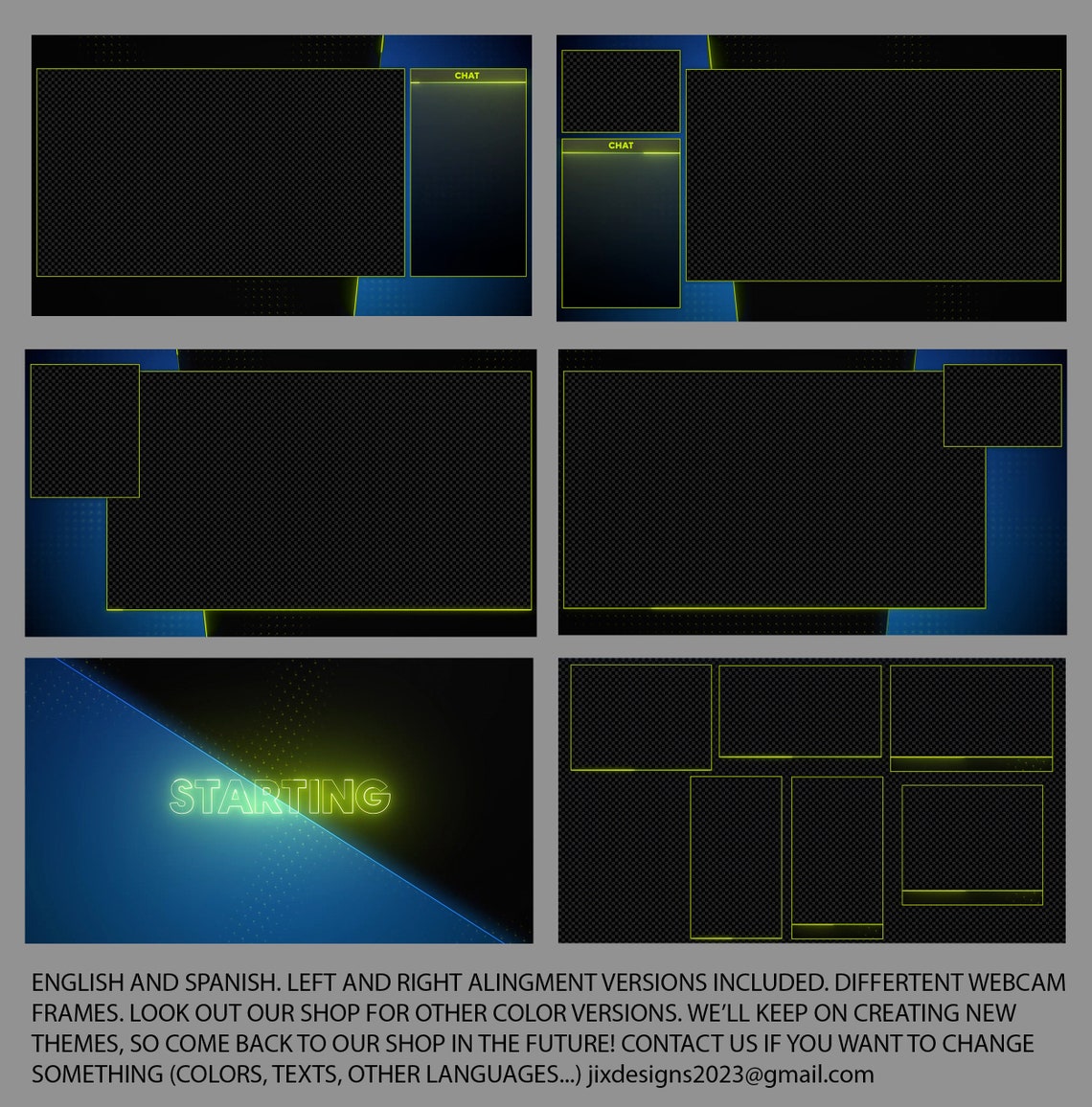 Blue Green and Dark Theme for Twitch, OBS, Black, Minimal, Screen ...