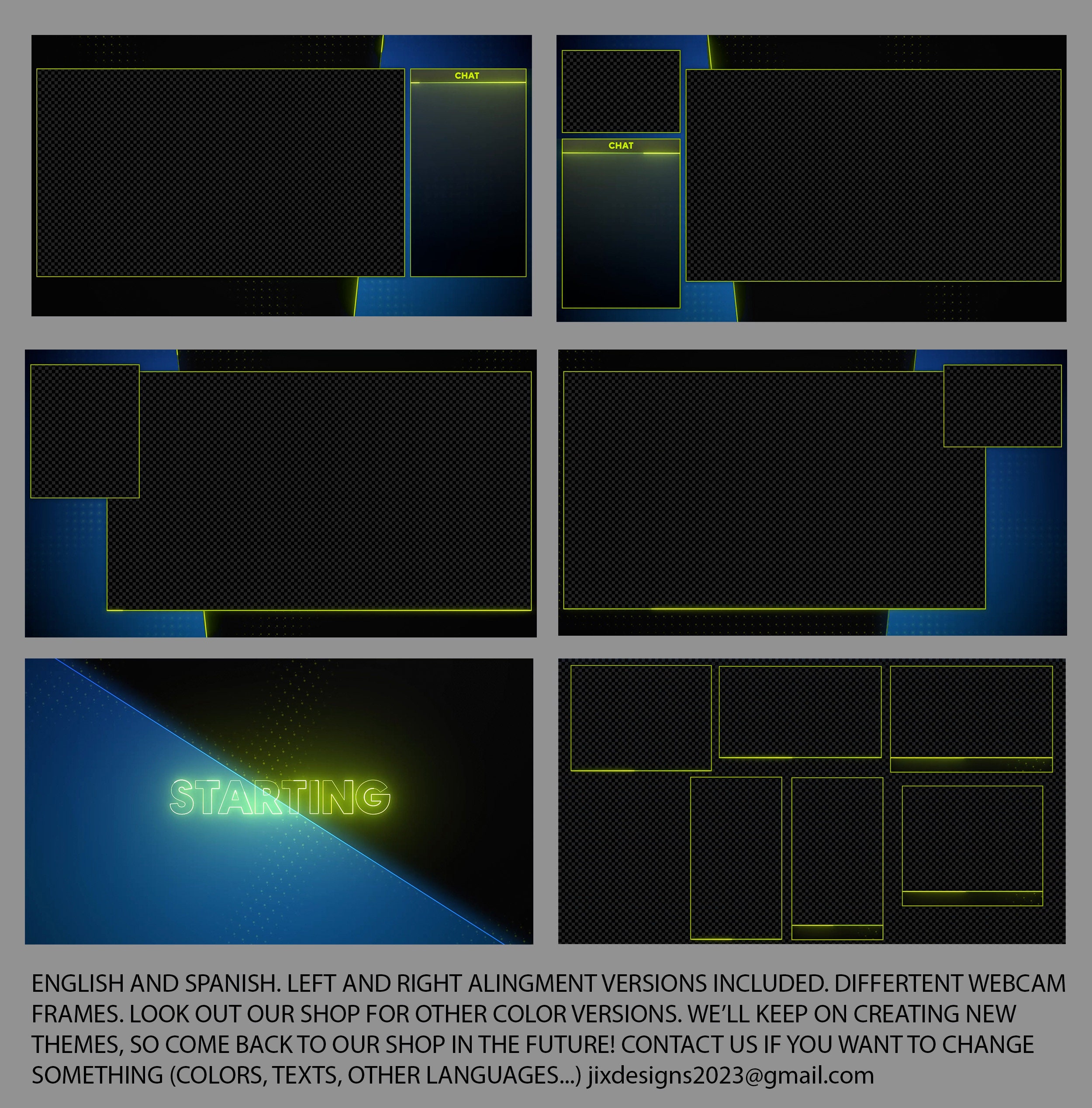Blue Green and Dark Theme for Twitch, OBS, Black, Minimal, Screen ...