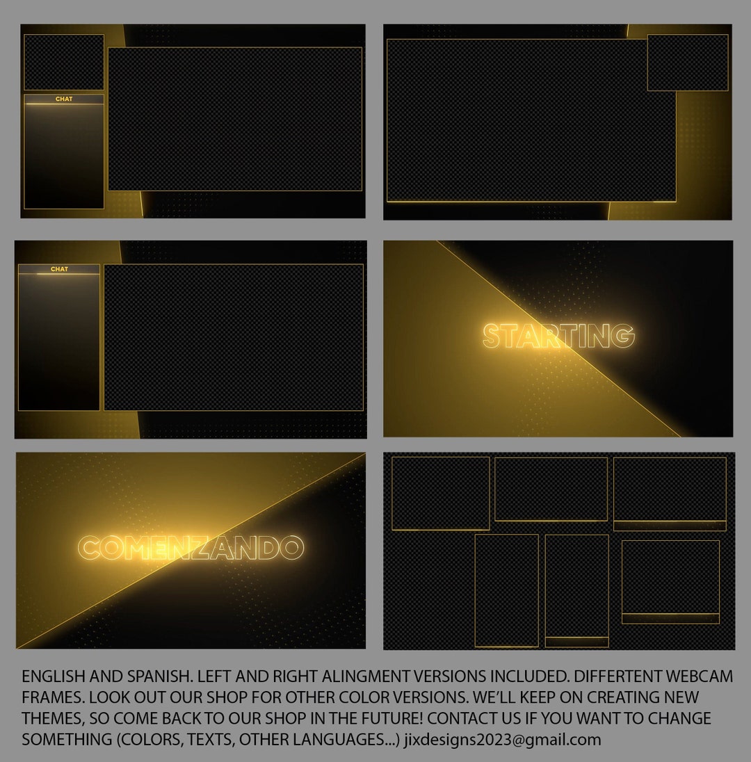 Gold and Dark Theme for Twitch, OBS, Golden, Black, Minimal, Screen ...