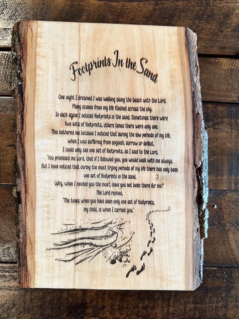 Footprints in the Sand Sign. - Etsy