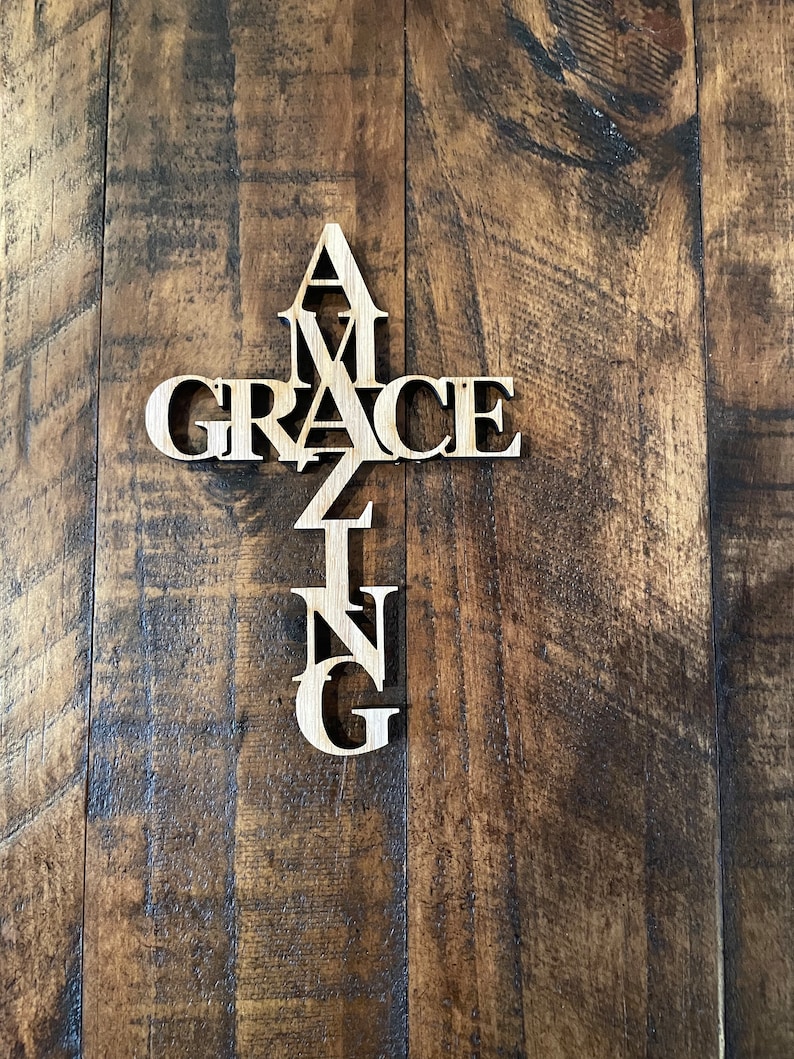 Amazing Grace Oak Cross - Etsy