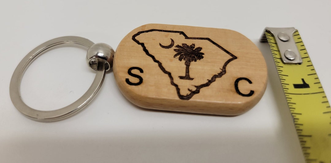 Engraved Wooden South Carolina Keychain - Etsy
