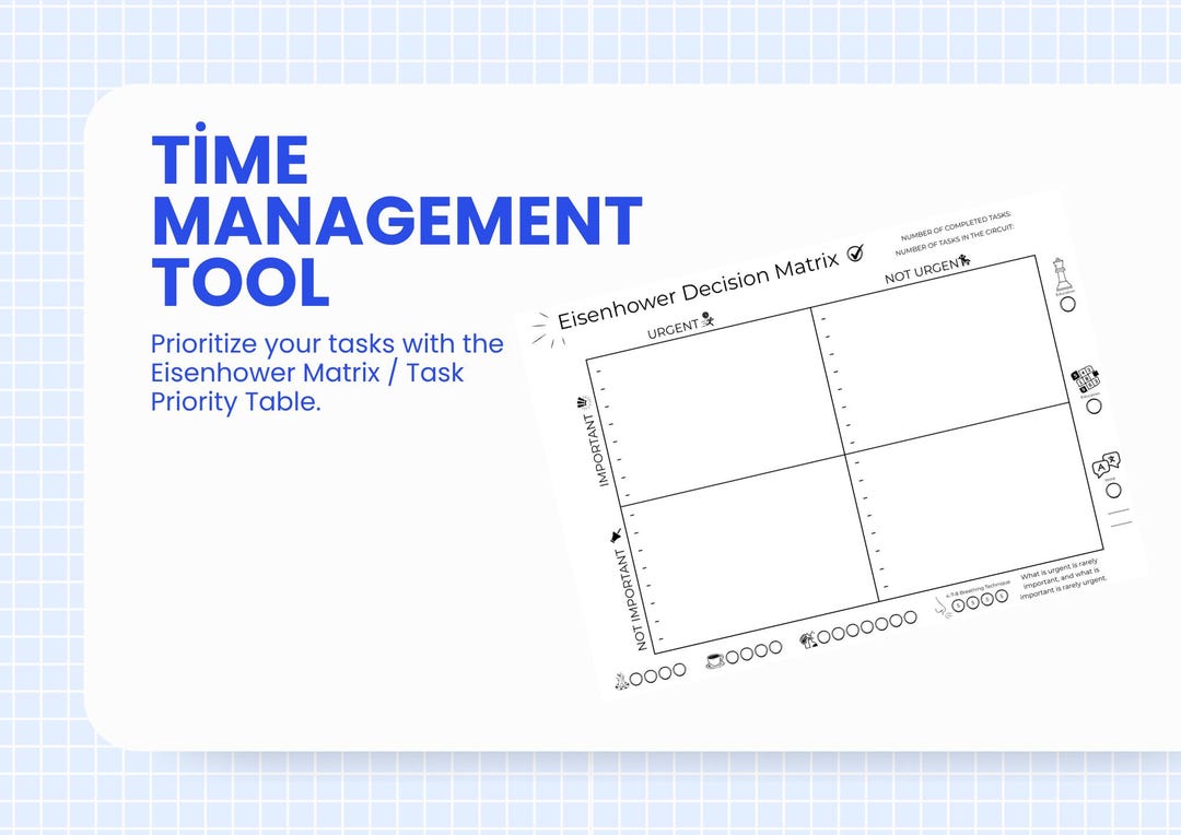 Eisenhower Decision Matrix Printable | Time Management Planner ...
