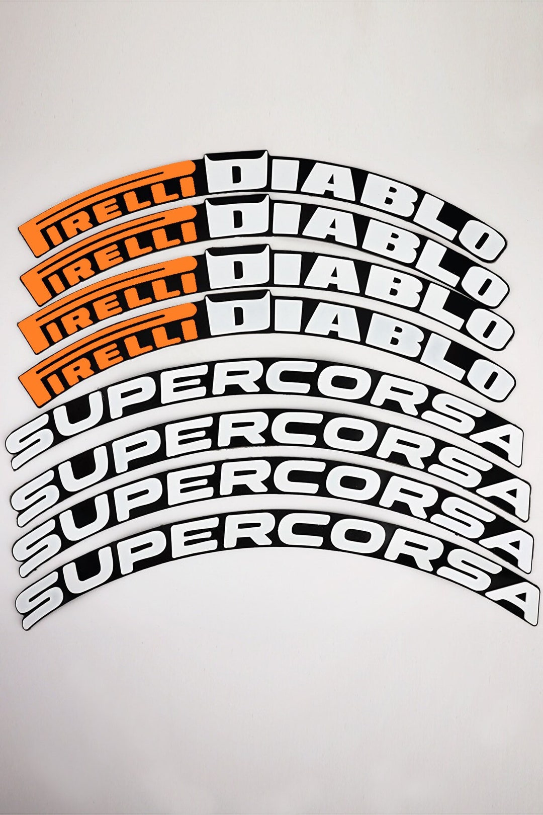 Permanent Orange Color Motorcycle Lettering Rubber Stickers 0.75'' Size ...