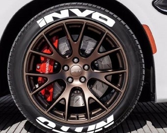 Permanent Full Yellow Tire Lettering Rubber Stickers 1'' for 14'' to 22 ...