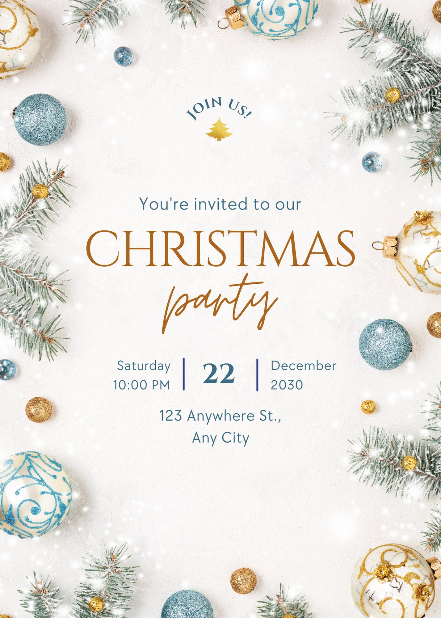 Editable Christmas Party Invitation Christmas Dinner Party Invite ...