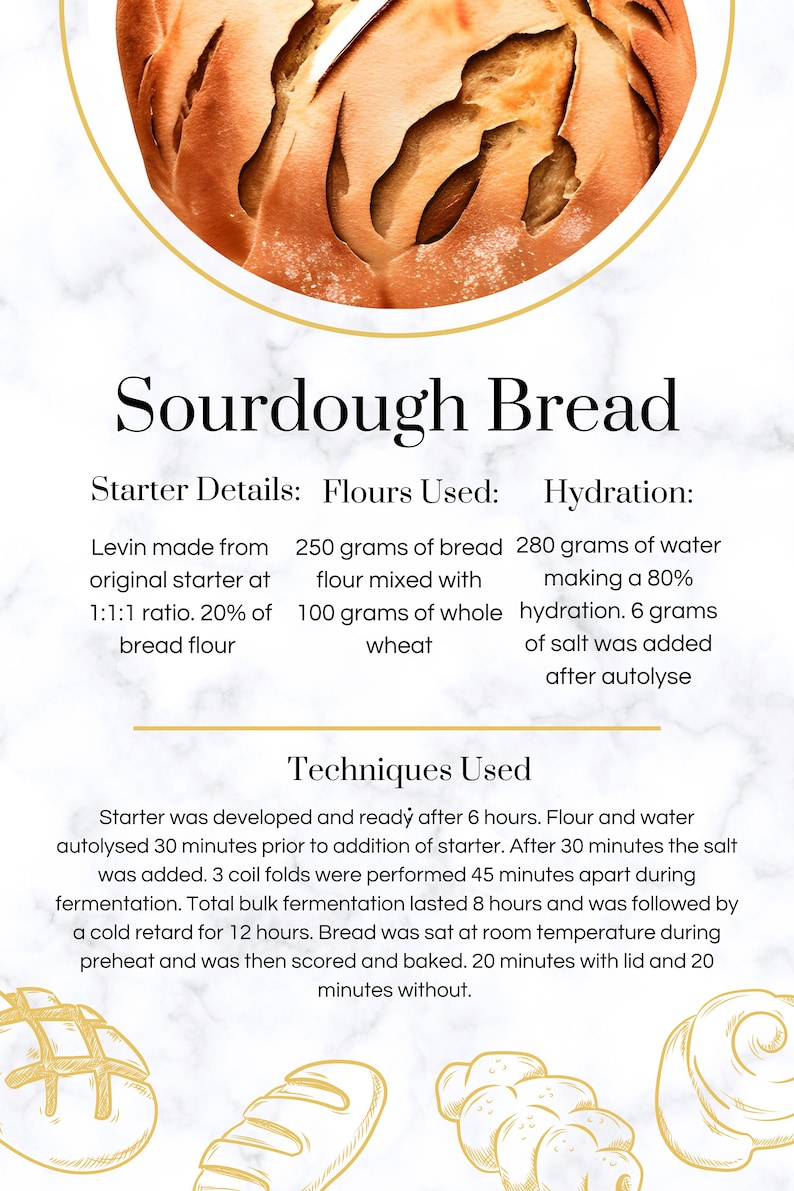 Editable Bread Recipe Template With Free Recipe - Etsy