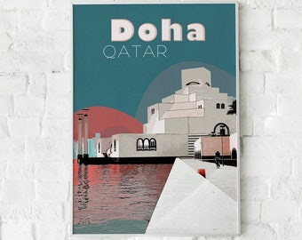 Qatar Skyline Print. Qatar Skyline Line Art. Instant Download. - Etsy