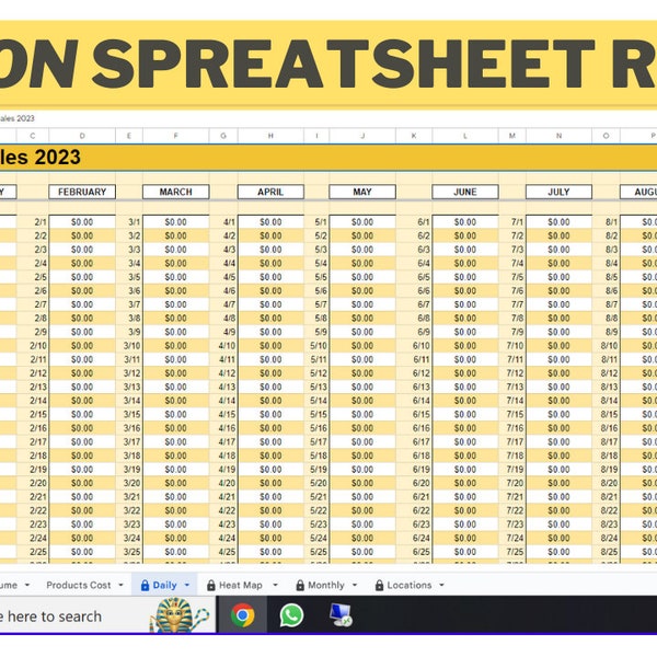 Excel Spreadsheet Resellers Expenses - Etsy