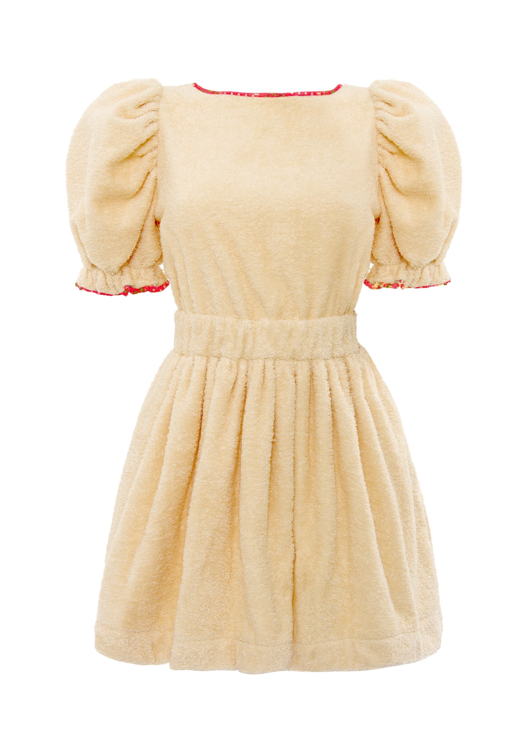 Short Terry Cloth Dress With Bare Back in Peach - Etsy