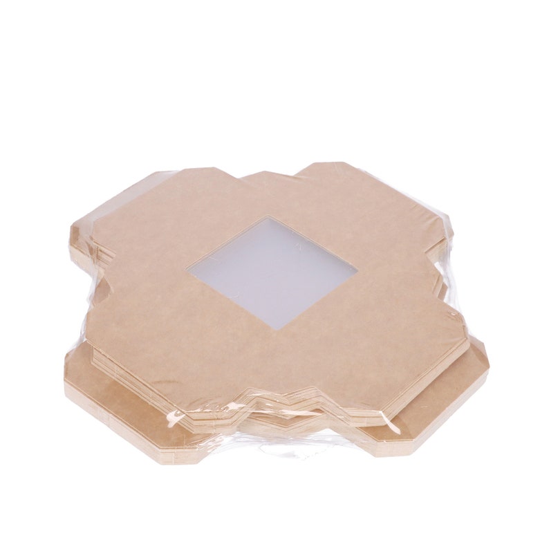Small Two-part Brown Natural Paper Box With Clear Plastic Window, Easy ...