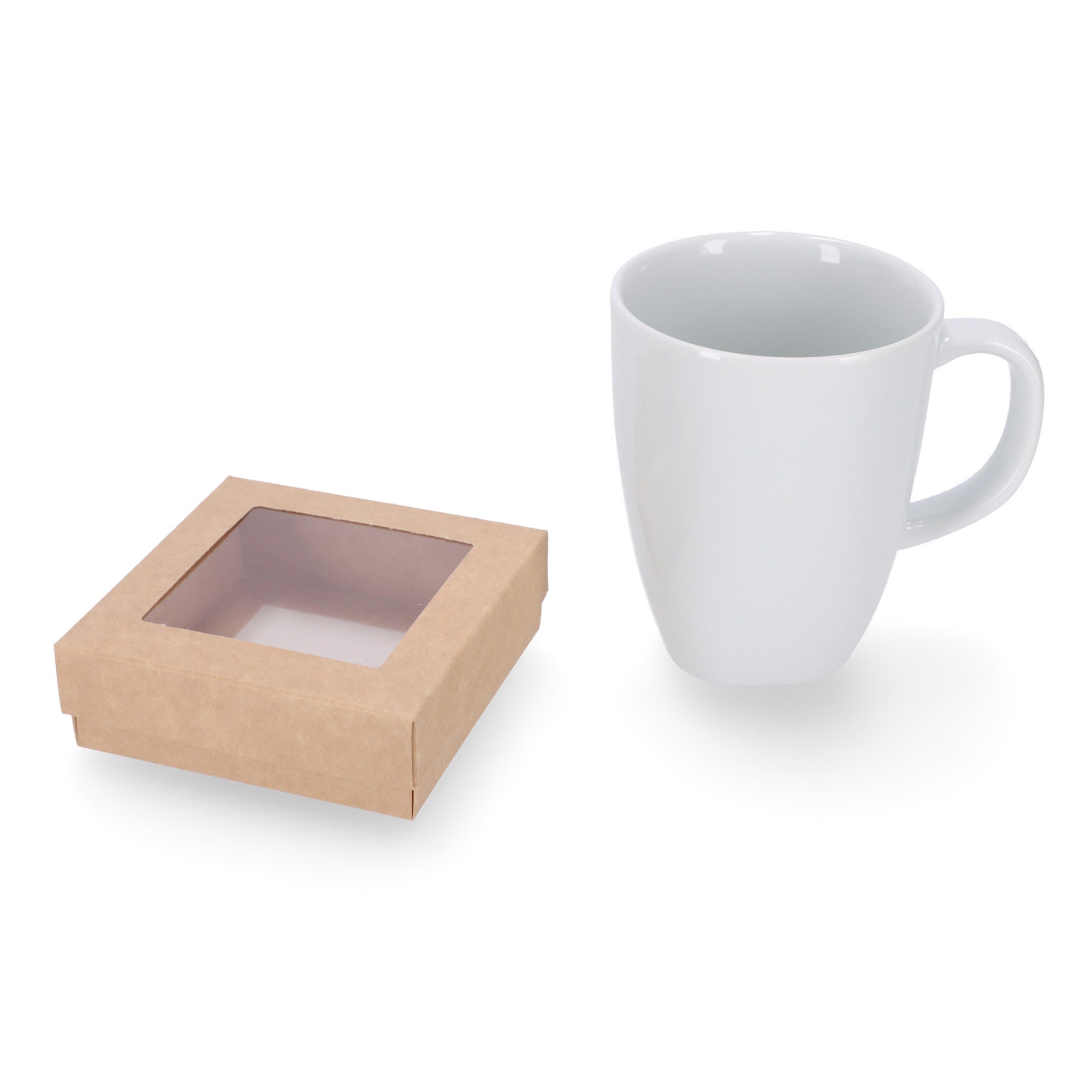 Brown Paper Two-part Boxes With Plastic Window for Bracelets, Brooches ...