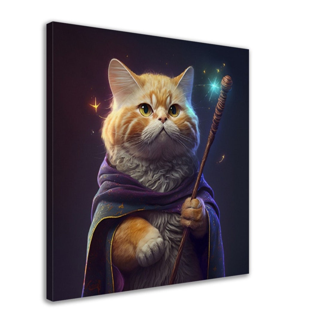 Ginger Cat Wizard (steve) - AI Generated Art - Etsy