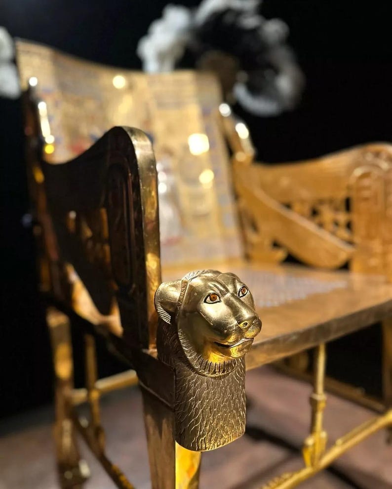 Vintage Golden Throne of King Tutankhamun-treasure of King-replica ...