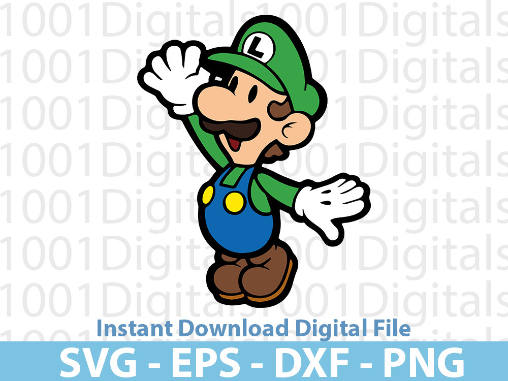 Luigi Svg, Super Mario Luigi Svg, Super Mario Clipart, Cut File, Cricut Silhouette, Sticker Svg ...