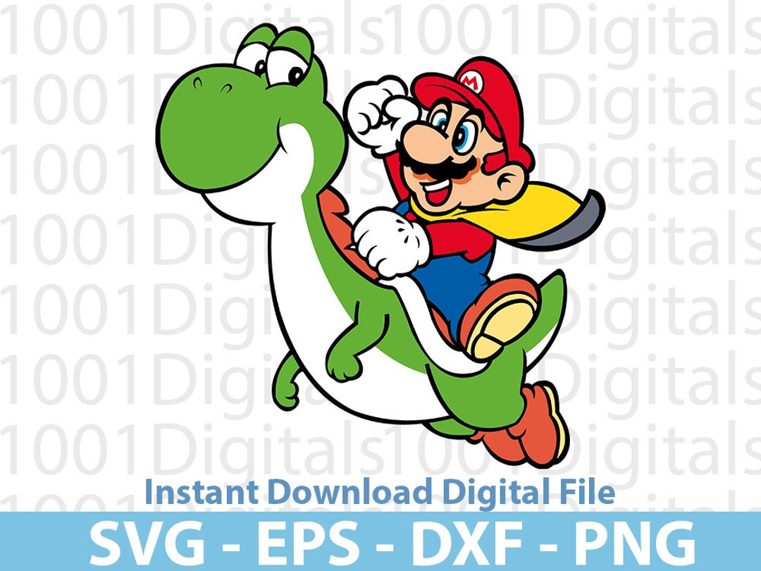Super Mario and Yoshi Svg, Yoshi Svg, Mario Clipart, Cut File, Cricut ...