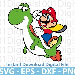 Super Mario and Yoshi Svg, Yoshi Svg, Mario Clipart, Cut File, Cricut ...
