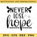 Motivation Svg, Insprational Svg ,never Lose Hope Svg, Cut File Cricut ...