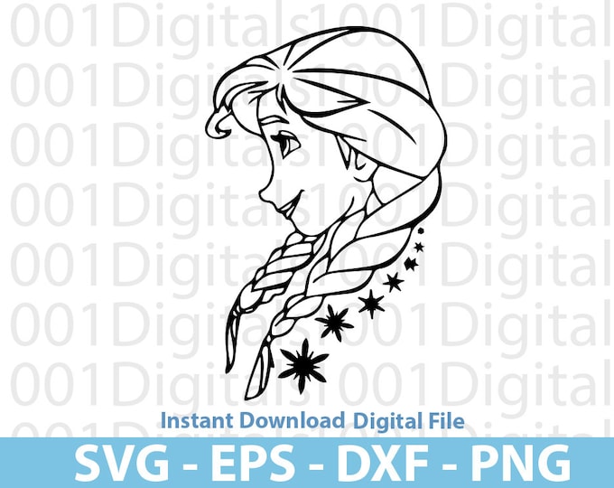 Anna Svg, Frozen Anna Svg, Frozen Anna Png, Frozen Anna Outline Svg ...