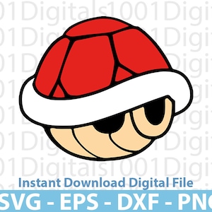 Shell Red Svg, Mario Shell Red Svg, Mario Clipart, Cut File, Cricut ...