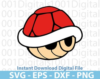 Red Shell Mario SVG DXF PNG Digital File Cut File Clipart - Etsy