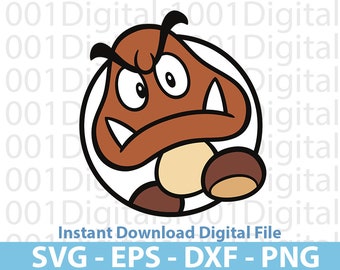 Goomba Mario SVG for Craft Machines Cricut Cameo Silhouette - Etsy Canada