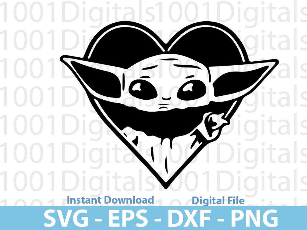 Baby Yoda Heart Svg, Star Wars Yoda Svg , Cute Yoda Svg, Eps Png Dxf ...
