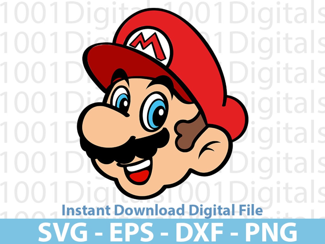 Super Mario Head Svg, Mario Head Silhouette Svg, Mario Clipart, Cut ...