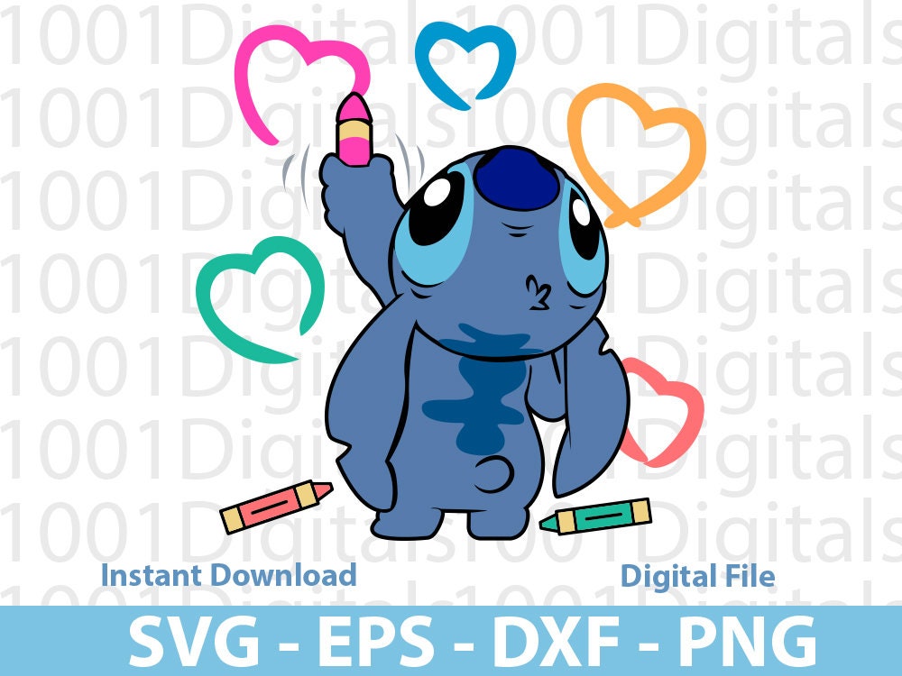 Stitch Svg, Stitch Draw Heart Svg , Cute Stitch Svg, Stitch Clipart ...
