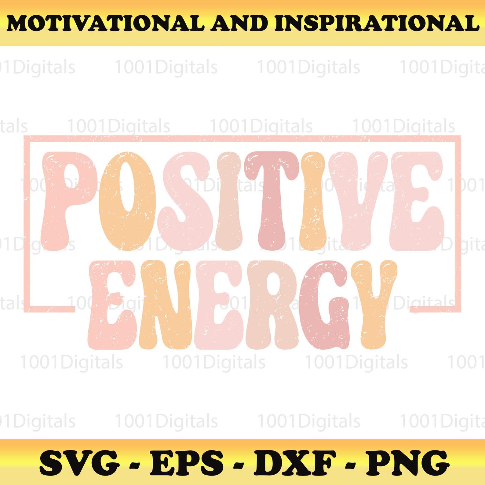 Positive Energy Svg, Retro Motivation Svg, Insprational Svg ,cut File ...