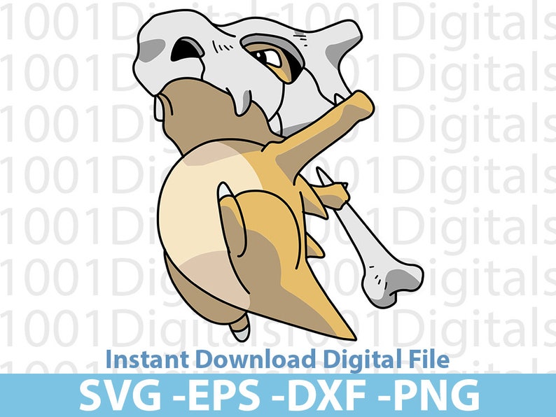Cubone Attack Svg, Pokemon Cubone Svg, Cubone Clipart, Png Cut File ...