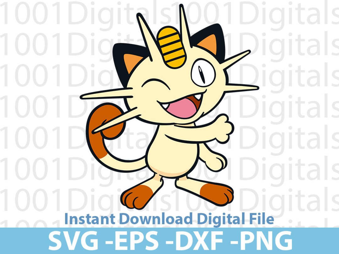 Meowth Yes Svg, Pokemon Meowth Svg, Meowth Clipart, Png Cut File, Cricut Silhouette, Sticker Svg ...