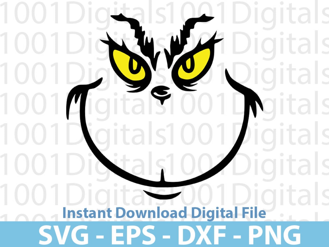 Grinch Face Outline Svg, the Grinch Svg, Layered Item, Instant Download ...