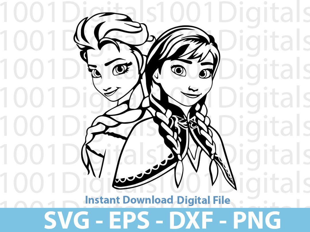 Elsa Frozen Anna SVG for Cricut, Elsa and Anna Print, Layered Elsa ...