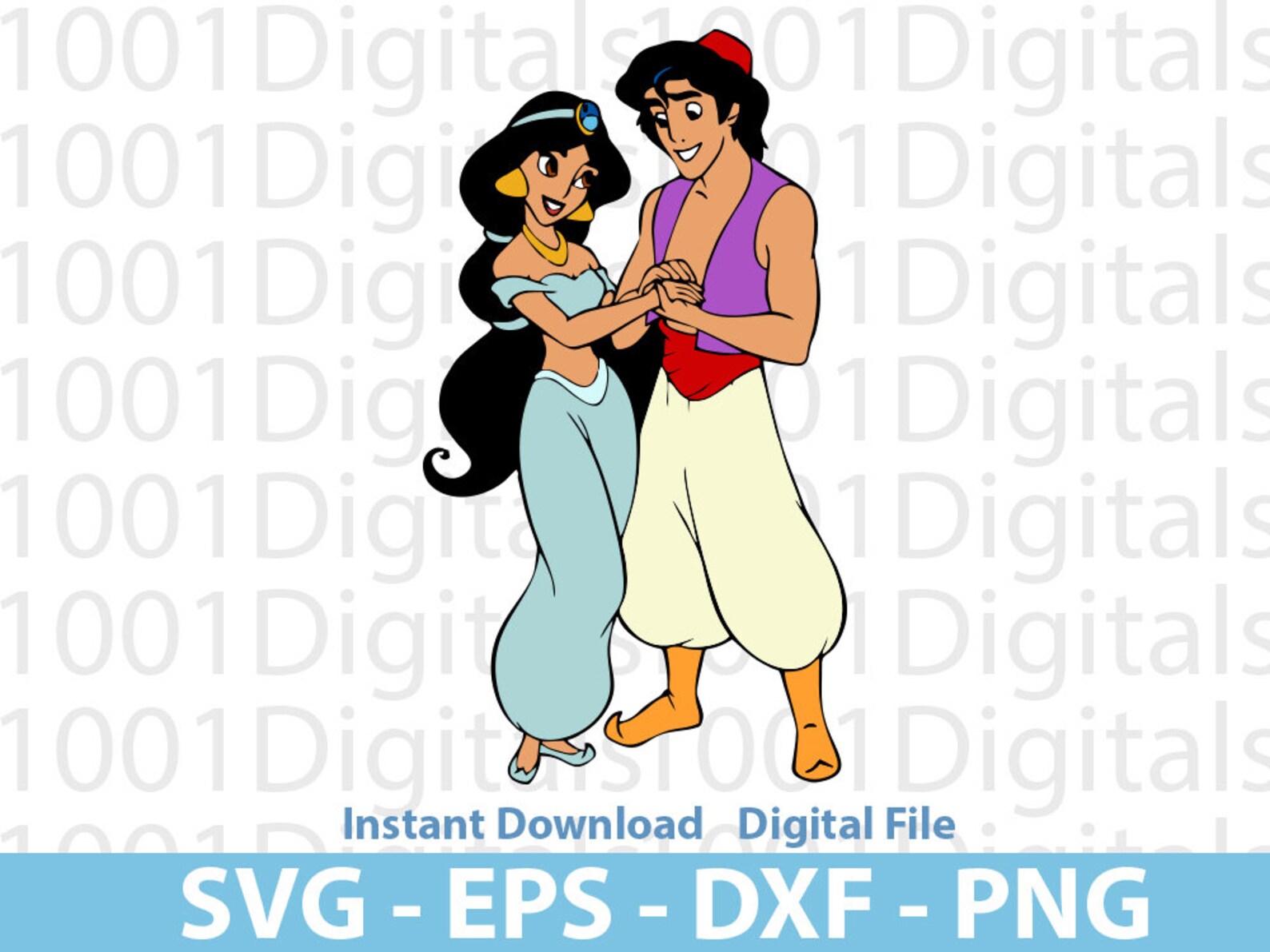 Aladdin and Princess Svg, Aladdin and Princess Jasmine Svg, Aladdin ...