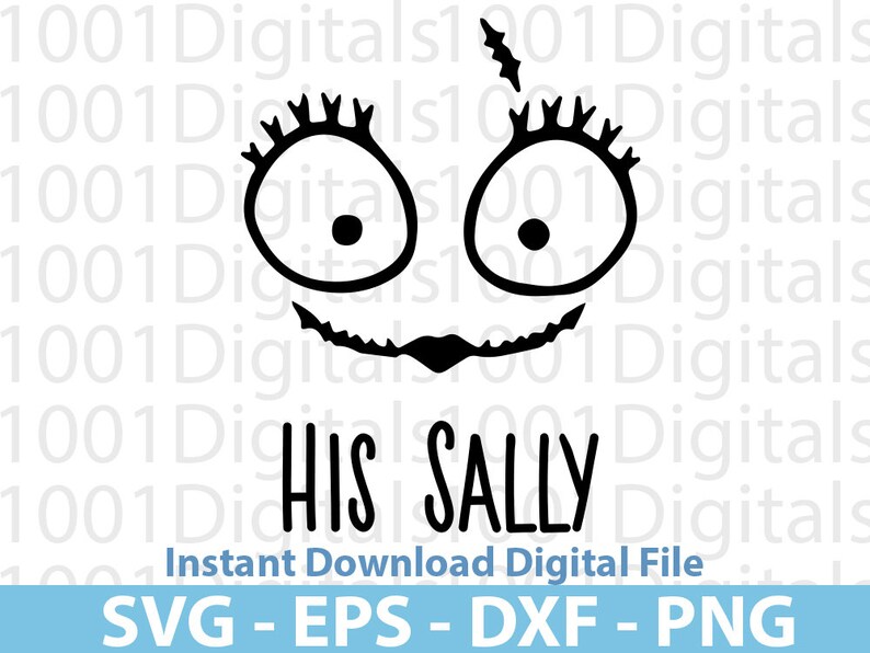 His Sally Skellington Svg Sally Silhouette Clipart Png Cut - Etsy