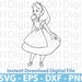 Alice Svg, Alice Outline Svg, Alice Wonderland Svg, Alice Clipart, Png ...